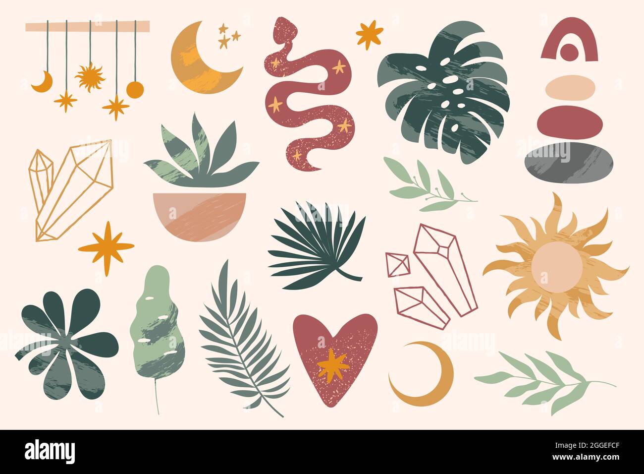 Flat design boho element set Vector illustration Stock Vector Image & Art - Alamy