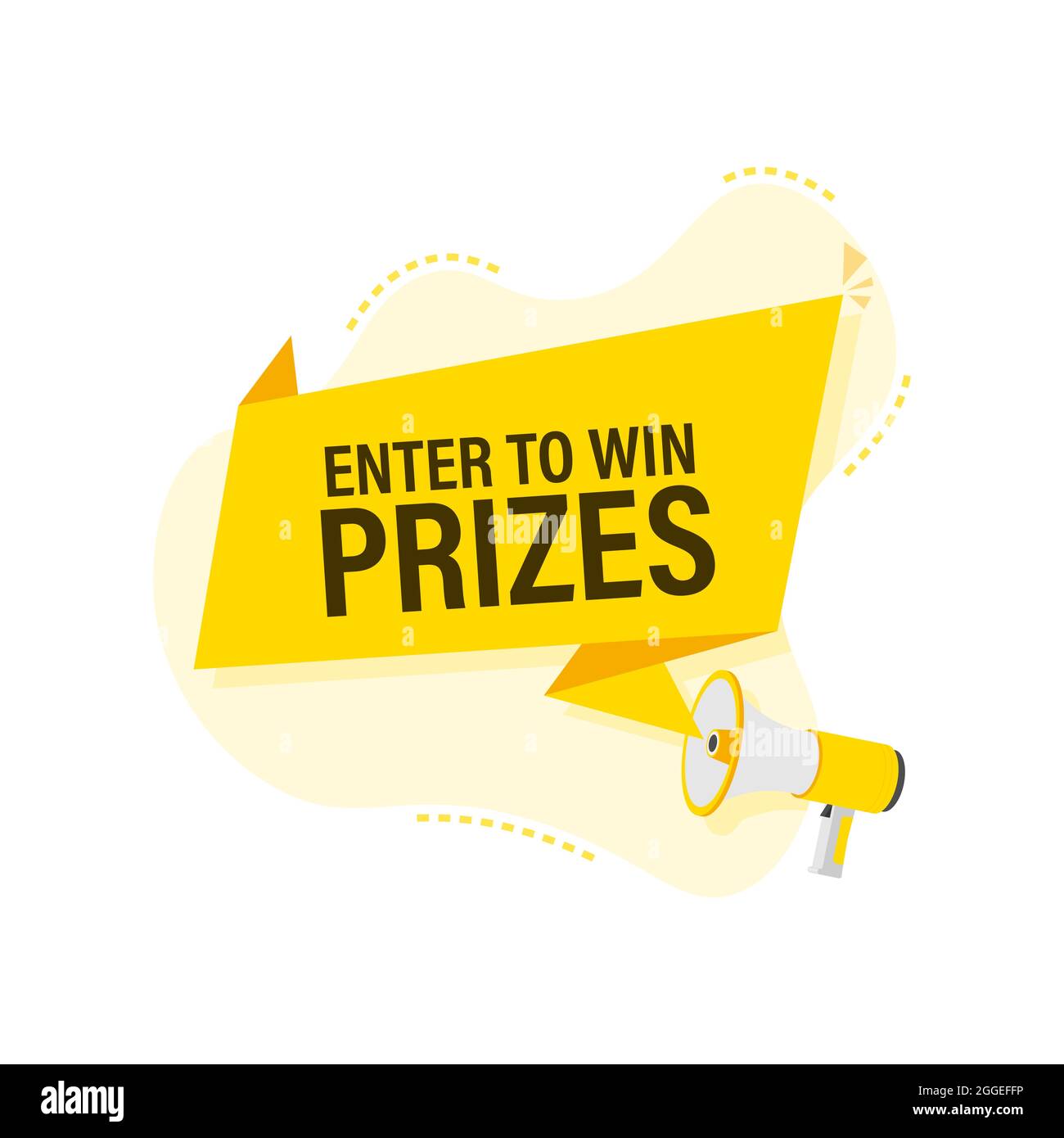 Megaphone Hand, business concept with text Enter to win prizes Stock ...