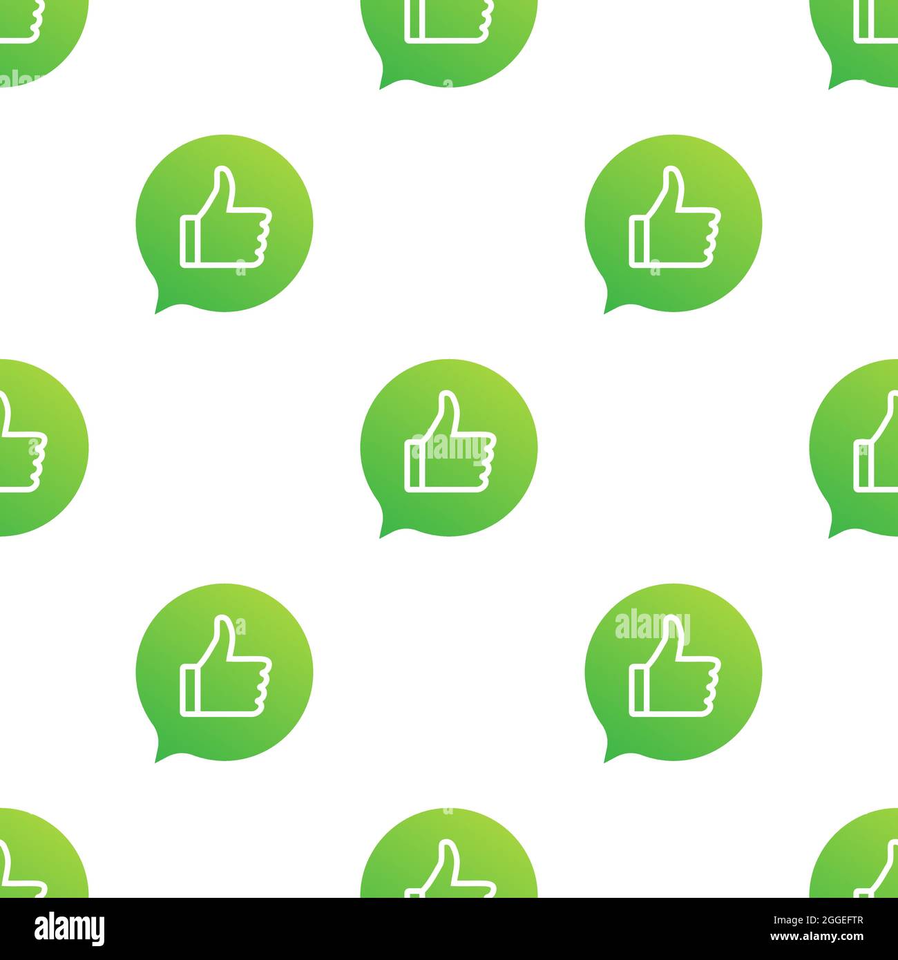 Flat green button pattern on white background. Good sign. Social media ...