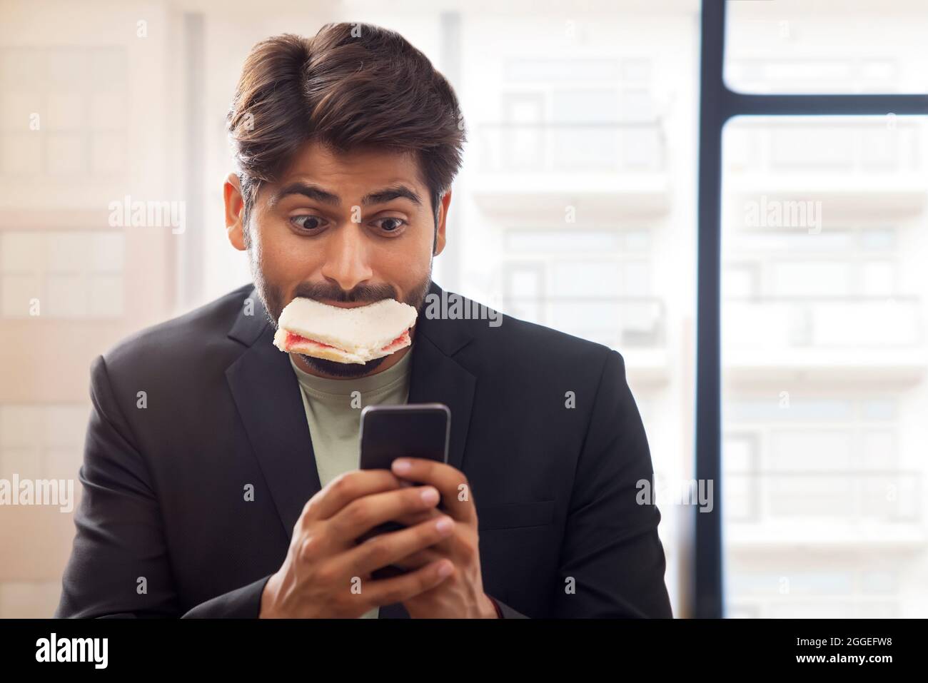 Young Black Man Eating Sandwich High Resolution Stock Photography and ...