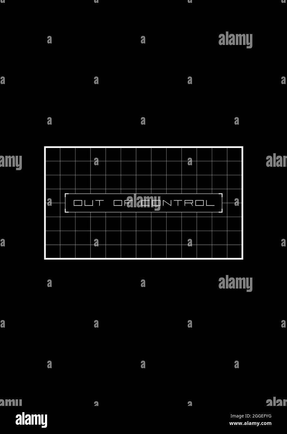 OUT OF CONTROL t-shirt and apparel design. Out of control message on ...