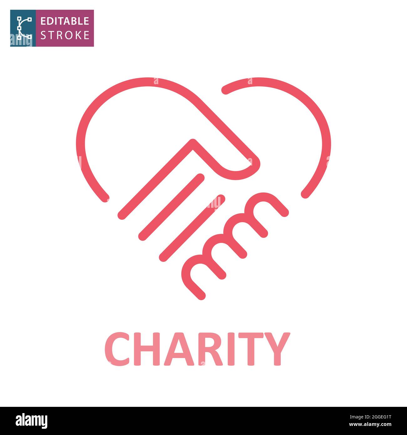 Handshake in heart icon. Charity, friendship, together logo template ...