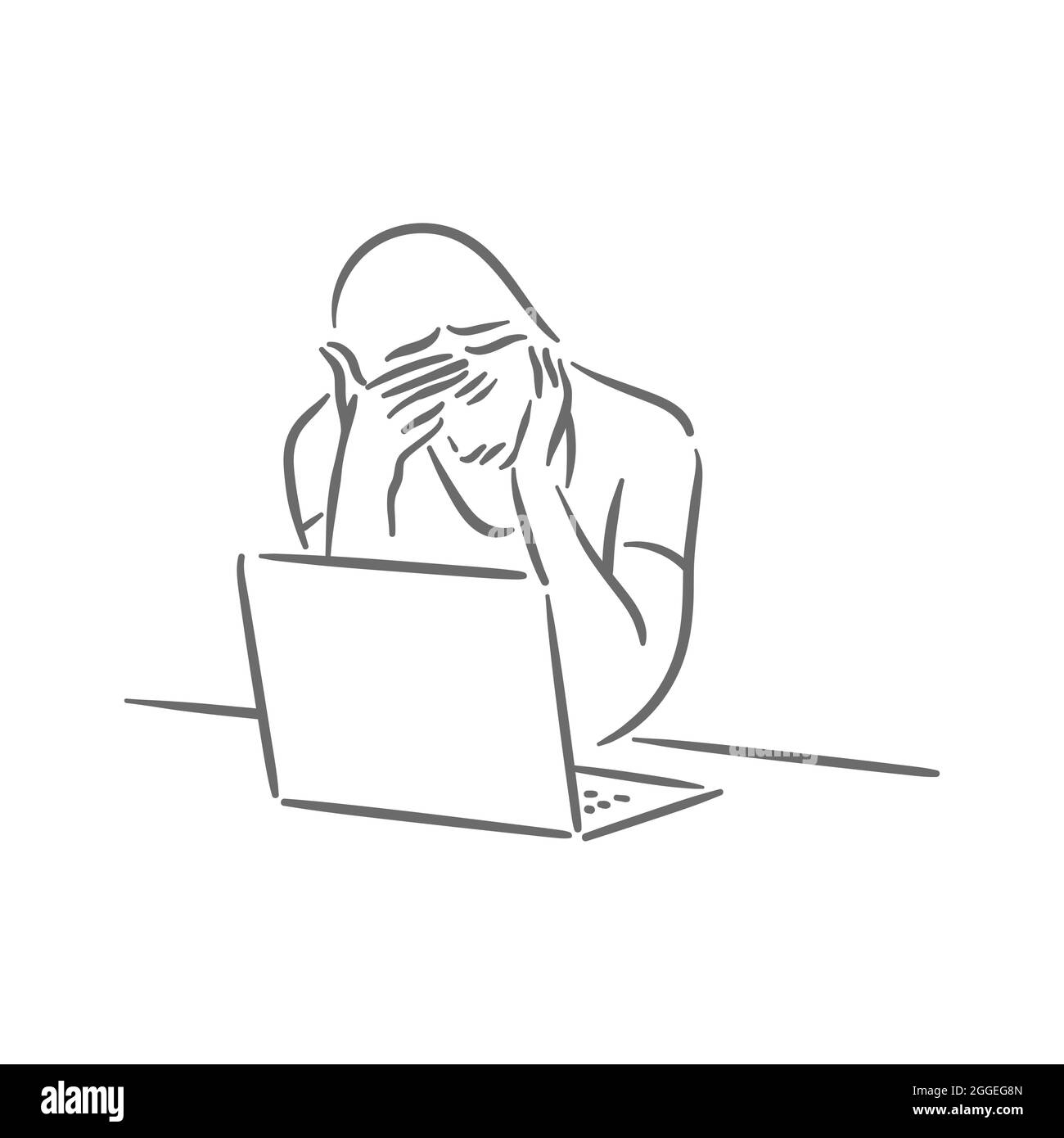 Laptop stressed Black and White Stock Photos & Images - Alamy