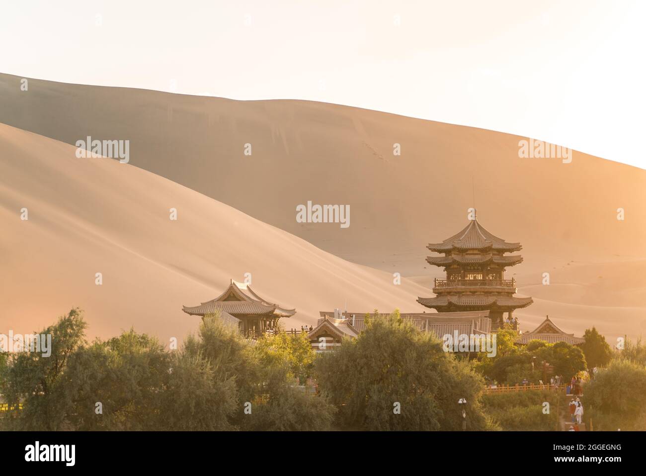 The crescent lake in the desert in Dunhuang, China Stock Photo - Alamy