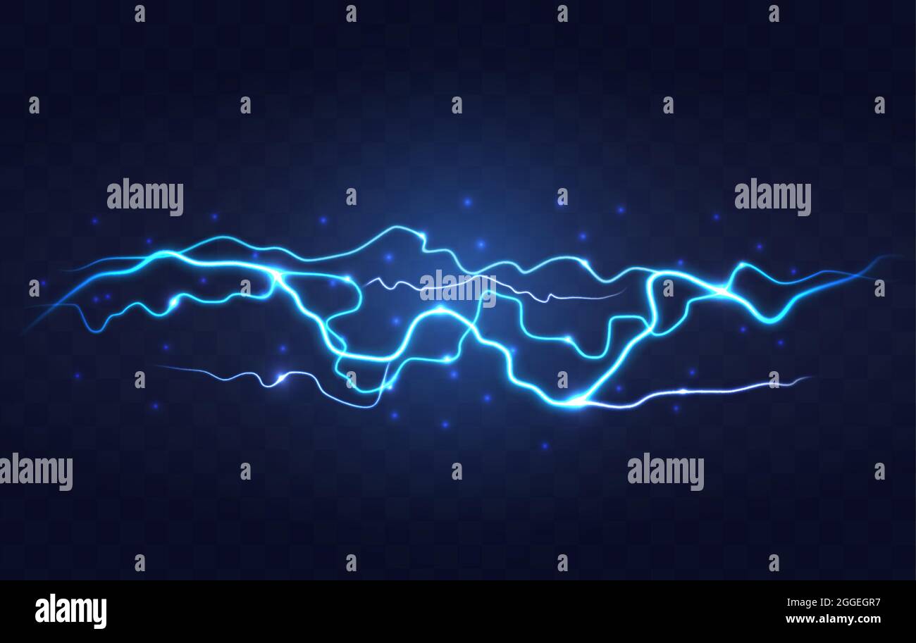 Abstract Blue Lightning on Black Background Stock Vector Image & Art ...