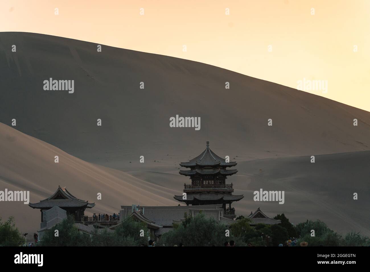 The crescent lake in the desert in Dunhuang, China Stock Photo - Alamy