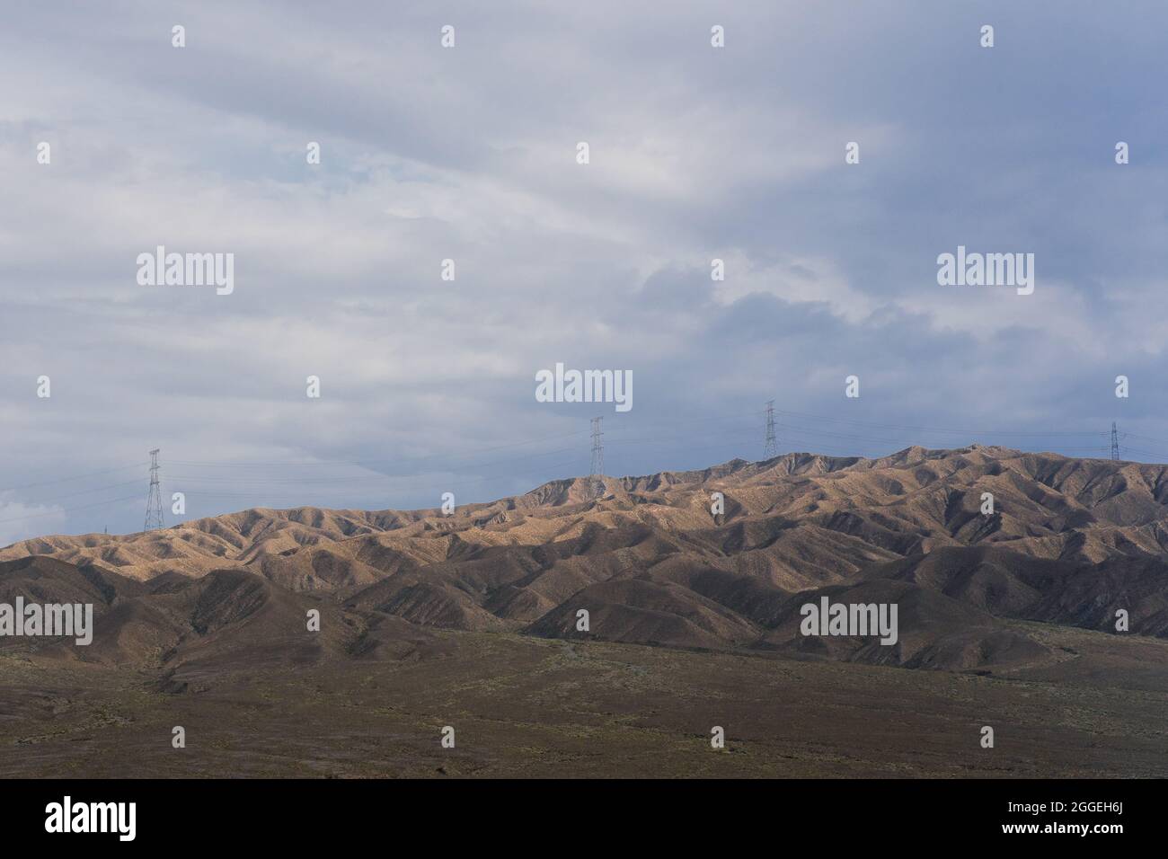 Sunset view of the landscape of desert in Dunhuang, China Stock Photo ...