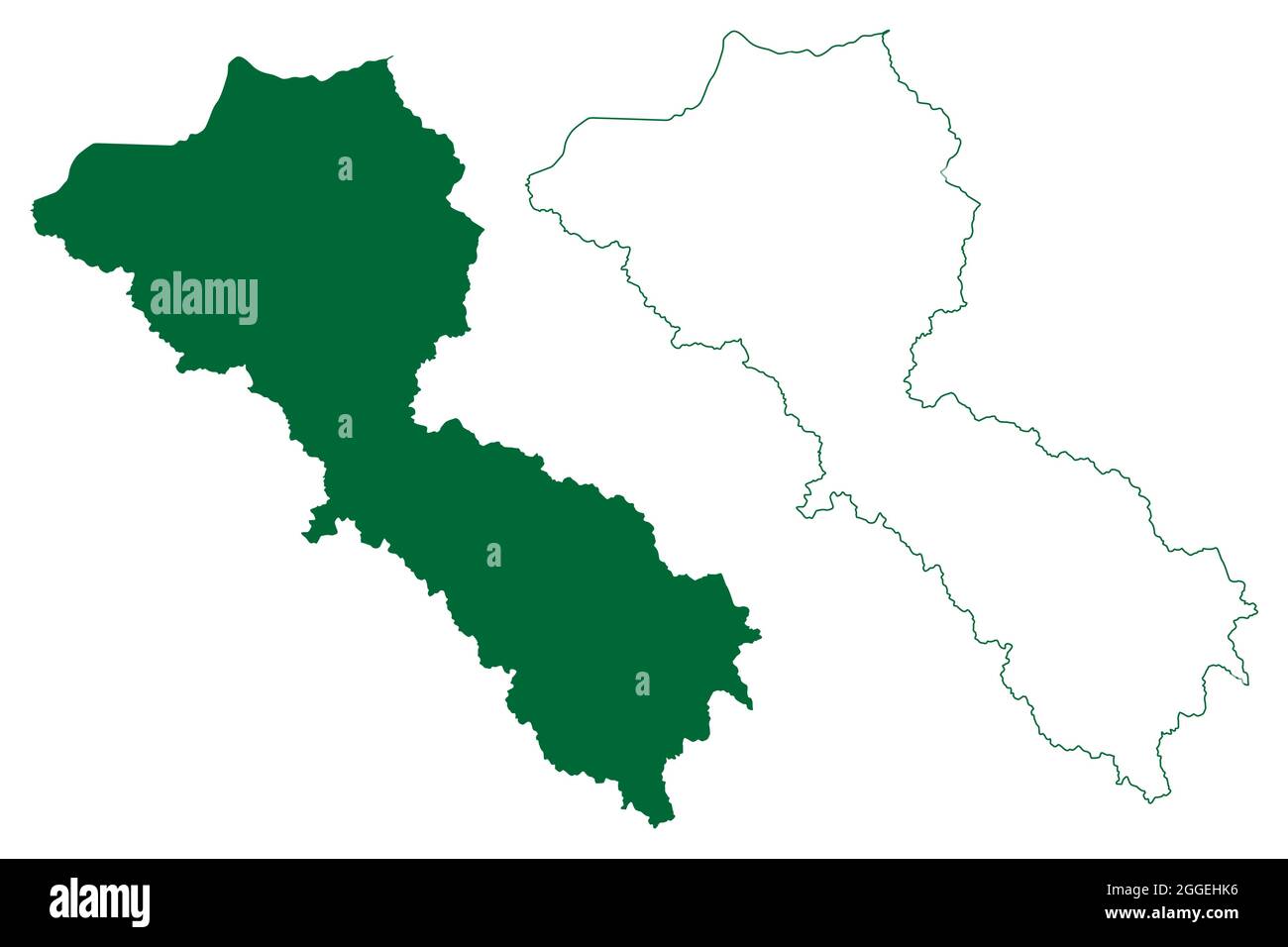 Kargil district (Ladakh union territory, Republic of India) map vector ...