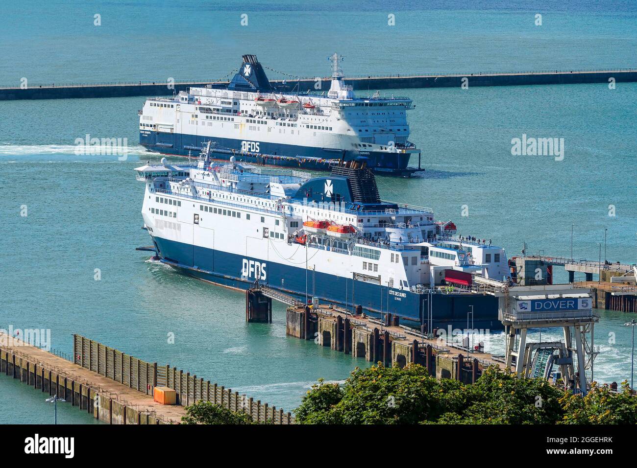 The DFDS cross-Channel ferries Cote des Dunes and Calais Seaways at the ...