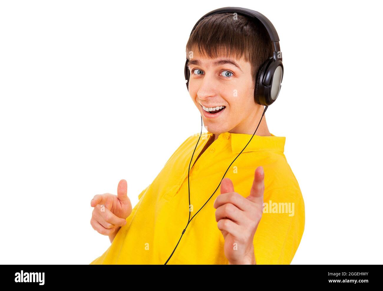 Young cute teenager listen music hi-res stock photography and images ...