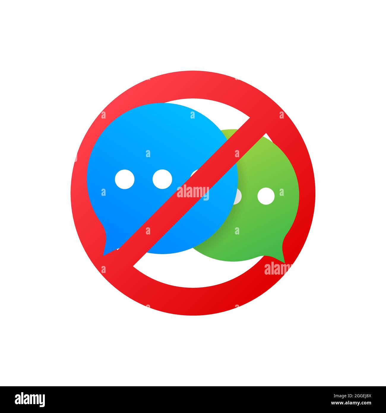 Icon with red no chatting. Vector illustration Stock Vector Image & Art ...