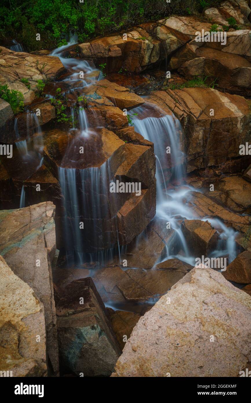 Coastal waterfall in Acadia National Park Stock Photo - Alamy