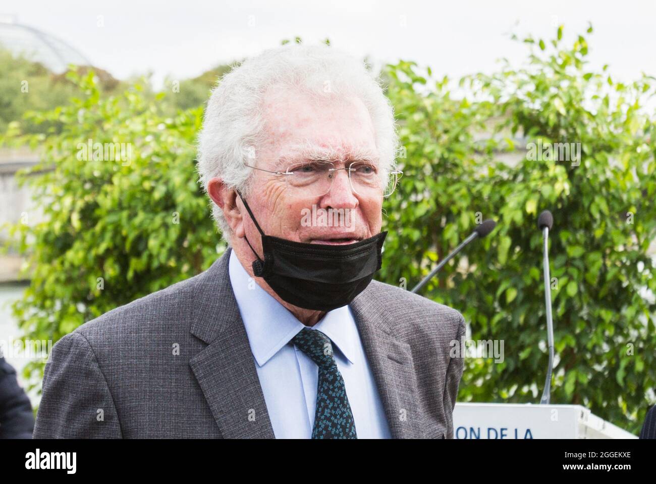 Pierre Joxe during inauguration of the promenade Gisele Halimi on the ...