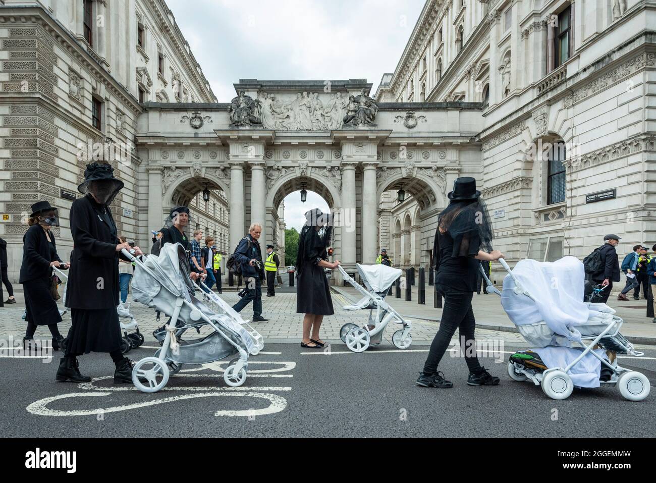 London, UK. 31 August 2021. Climate activists from Extinction Rebellion ...