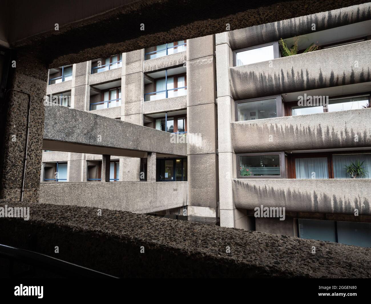 The Barbican Estate, London. The brutalist architecture of the iconic ...
