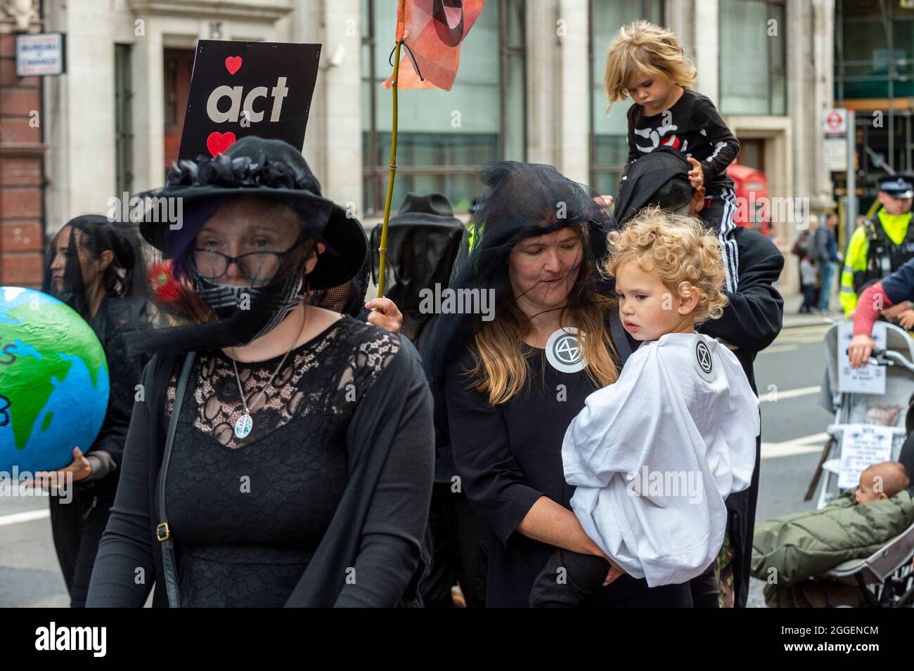 London, UK. 31 August 2021. Climate activists from Extinction Rebellion ...