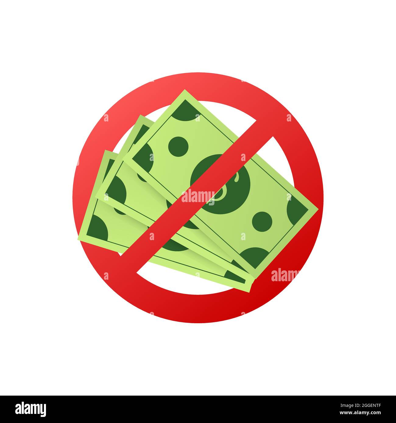 Abstract icon with red no money for paper design. Vector illustration ...