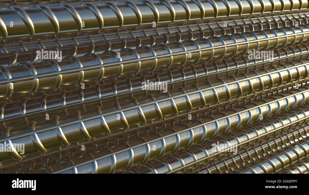 steel reinforcing bar background - isolated concept industrial 3D ...