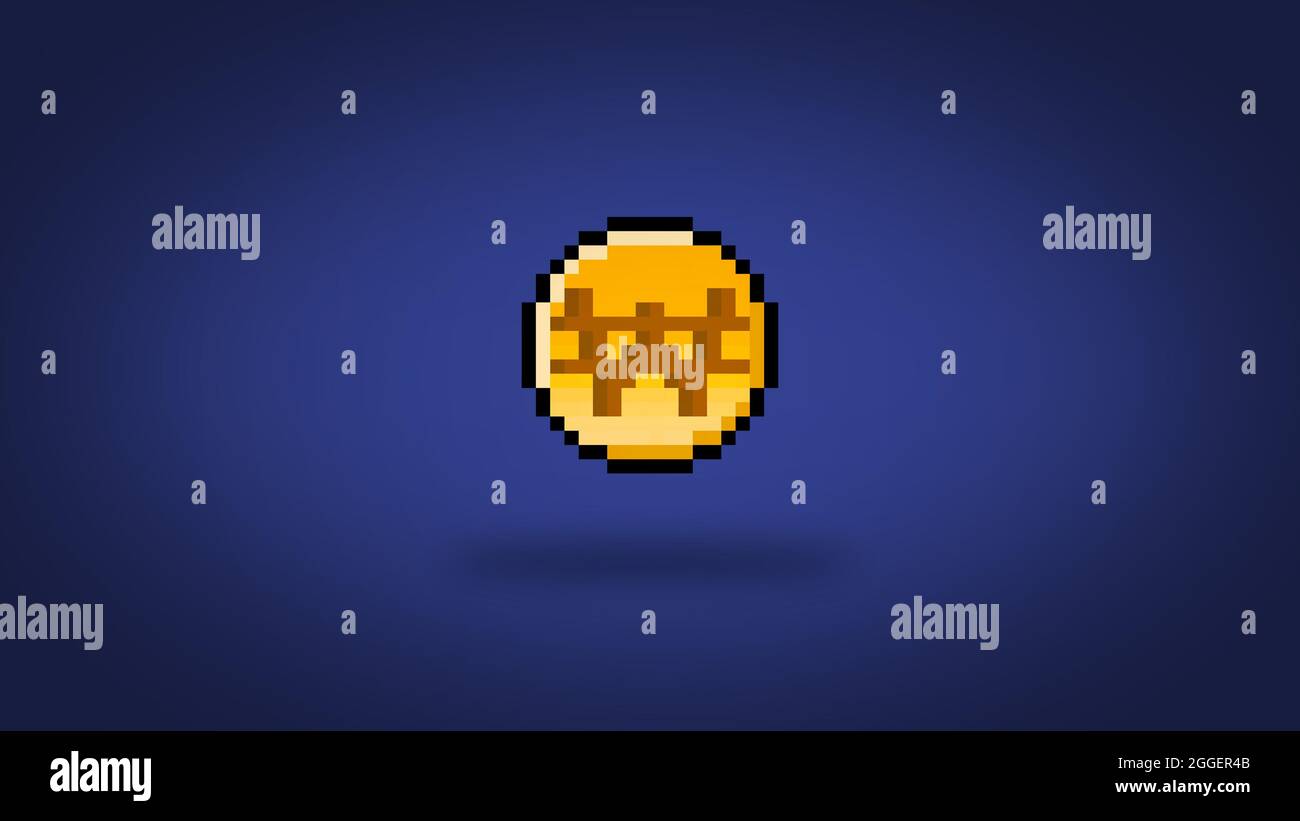 Pixel 8 bit South Korean Won coin - high res 4k background Stock Photo ...