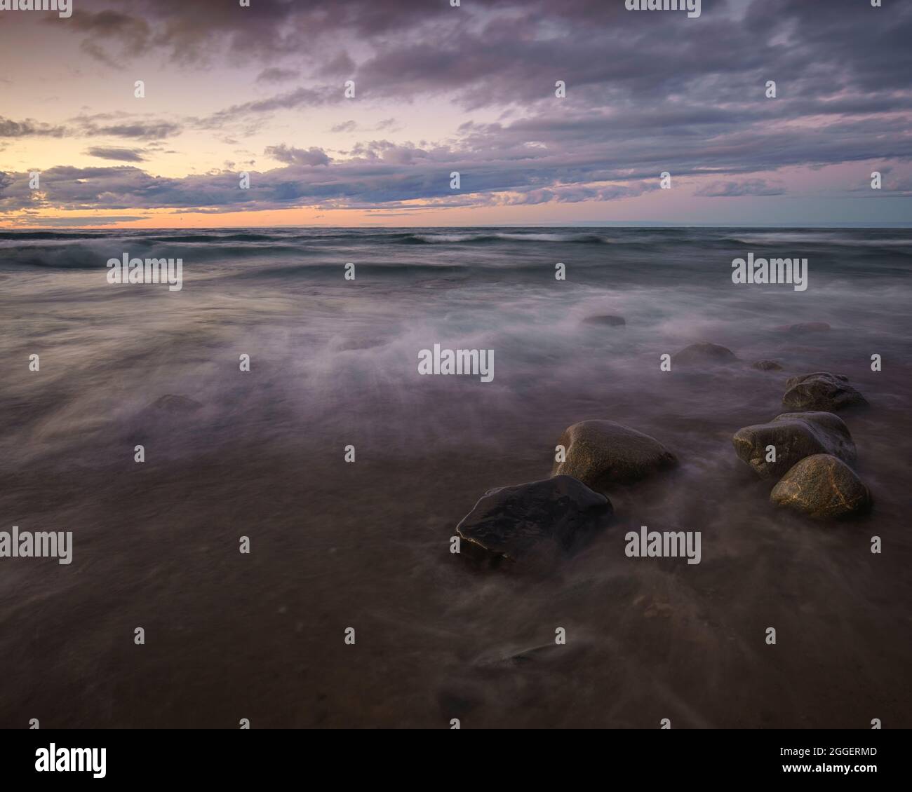 Sunset light at Pictured Rocks National Lakeshore Stock Photo - Alamy