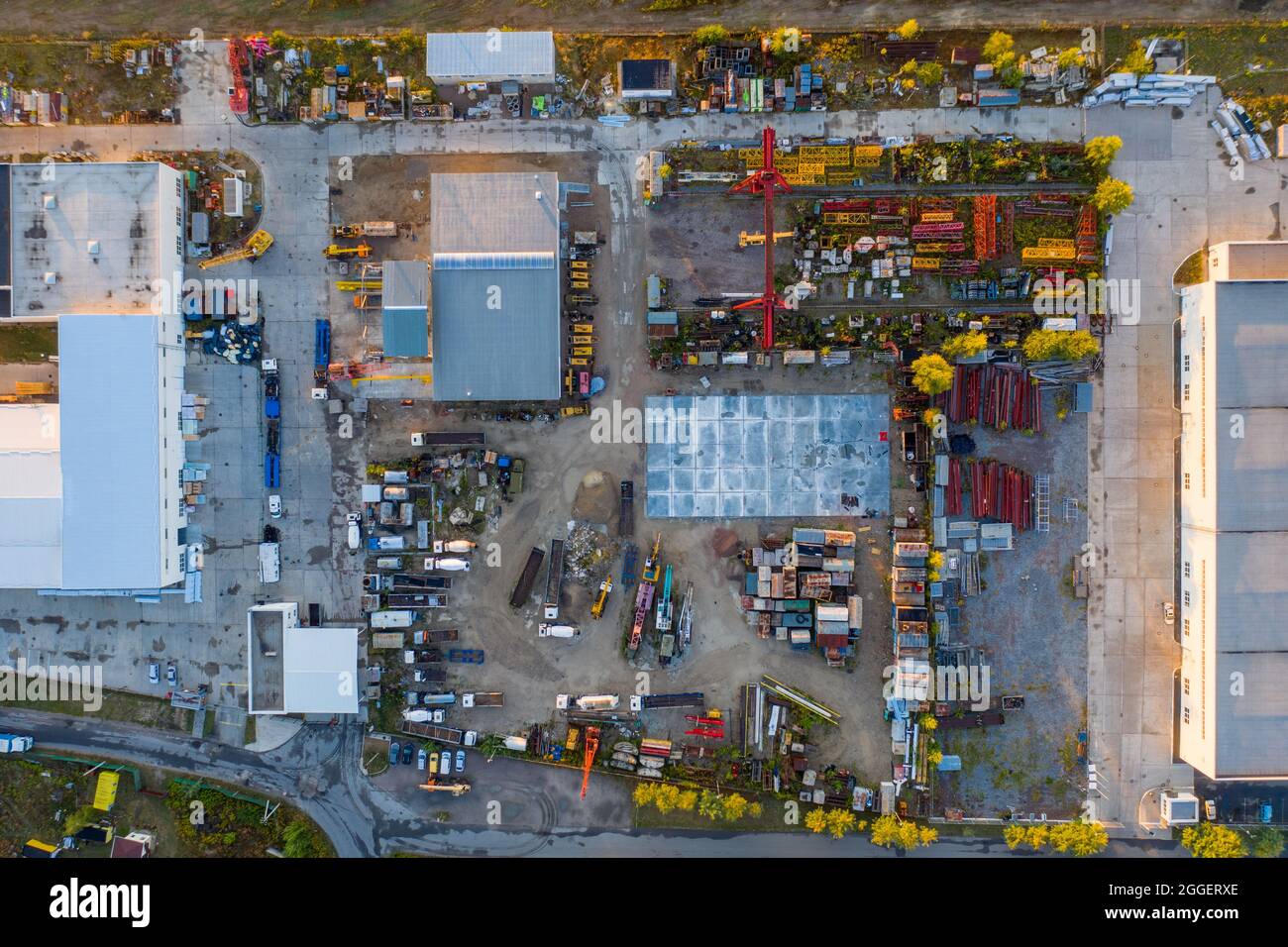 Aerial view of a construction site Stock Photo - Alamy