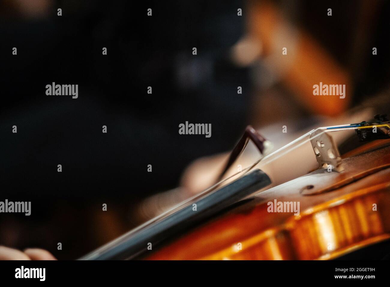 Closeup of a brown shiny violin Stock Photo - Alamy