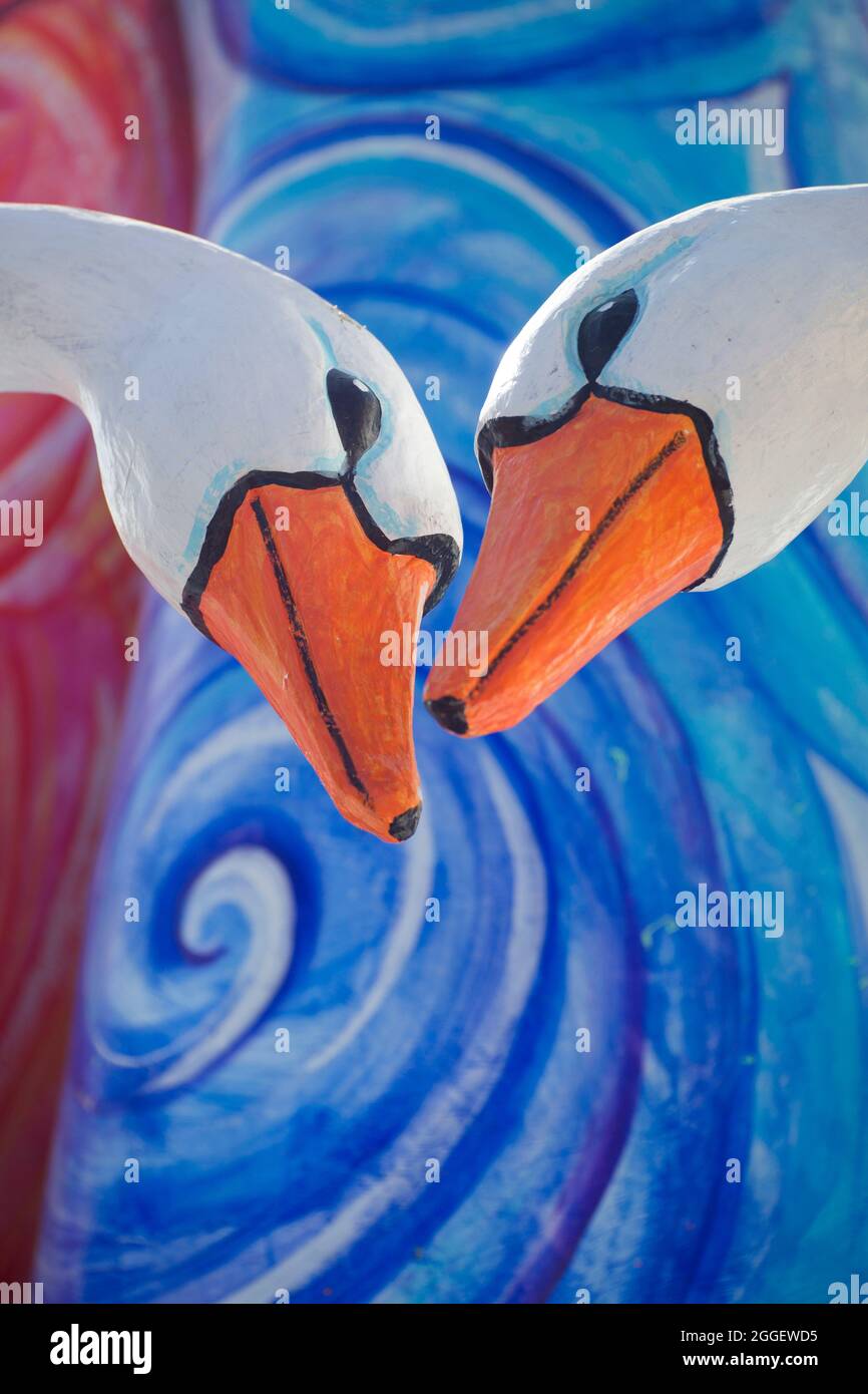 The geese in love abstract representation of the theme of the love ...