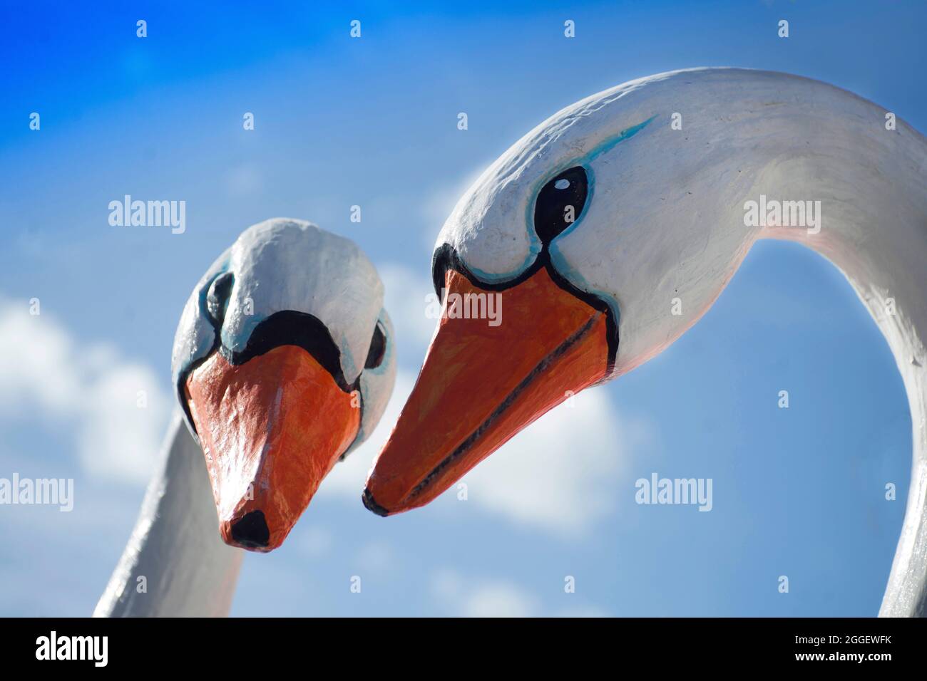 The geese in love abstract representation of the theme of the love ...