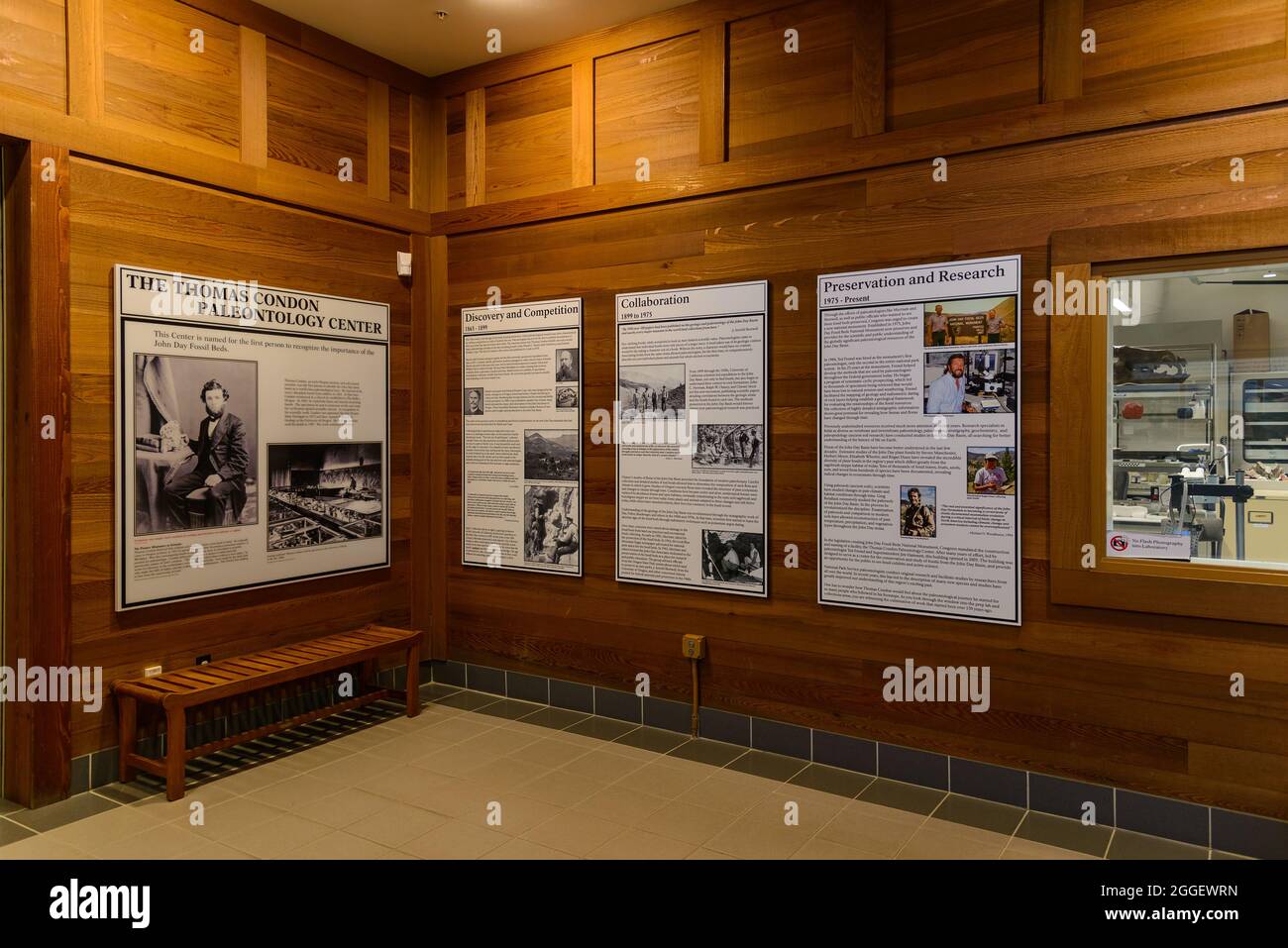 Exhibit at the John Day Fossil Beds National Monument. Kimberly, Oregon ...