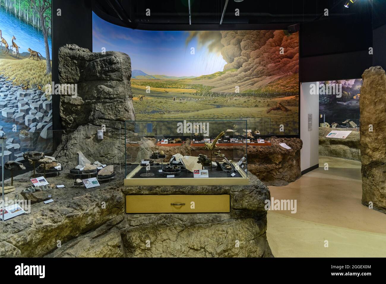 Exhibit at the John Day Fossil Beds National Monument. Kimberly, Oregon ...