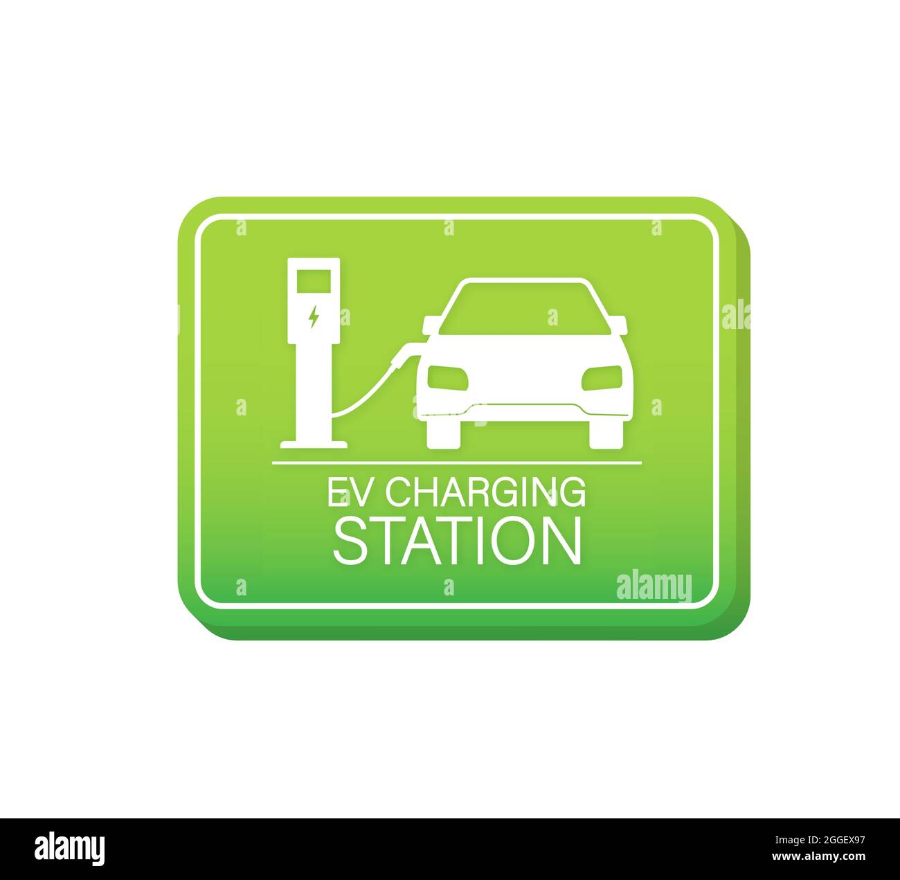 Electric car recharging point sign Cut Out Stock Images & Pictures - Alamy