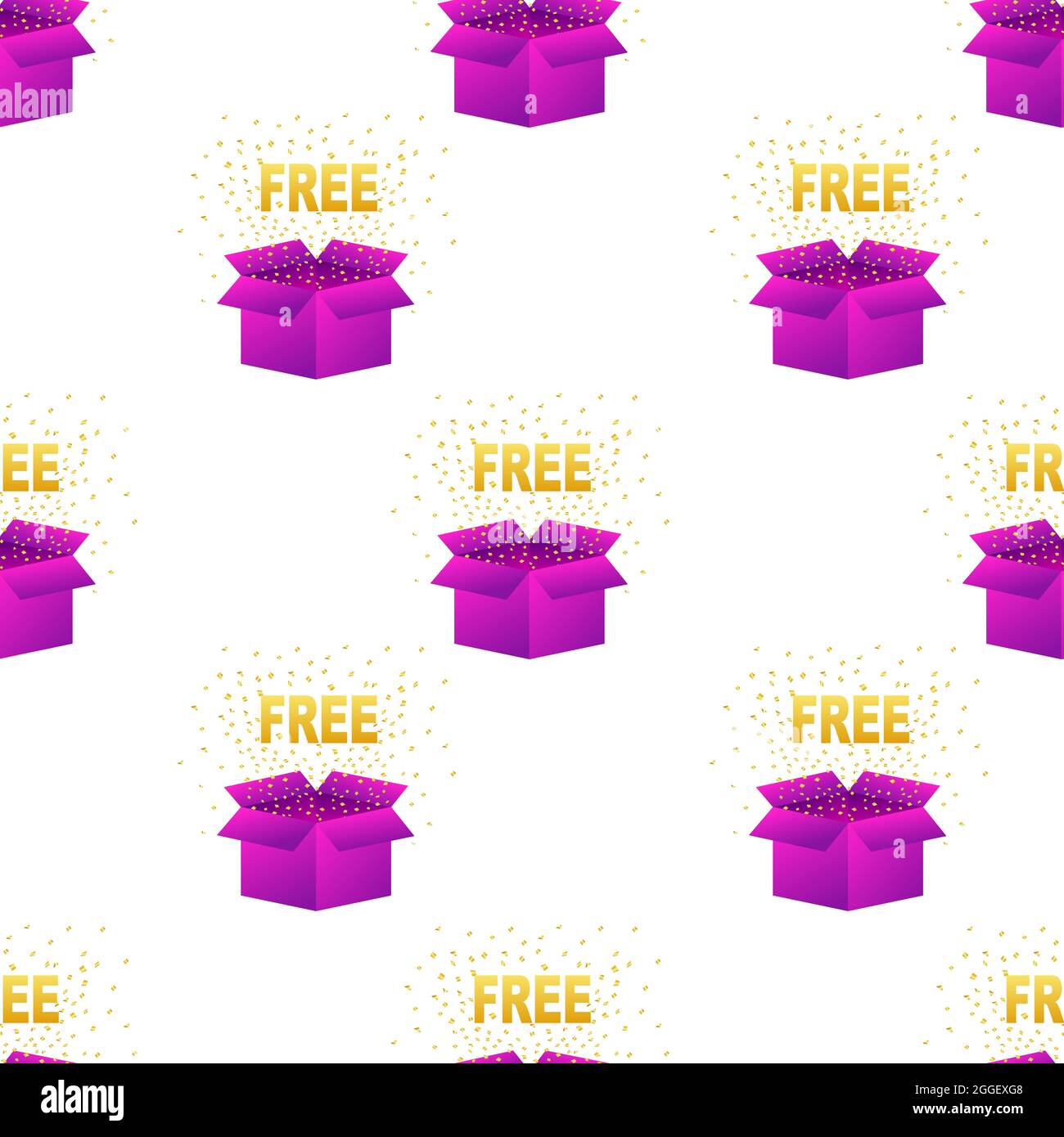 White Free box pattern on light background. Surprise present. Vector ...
