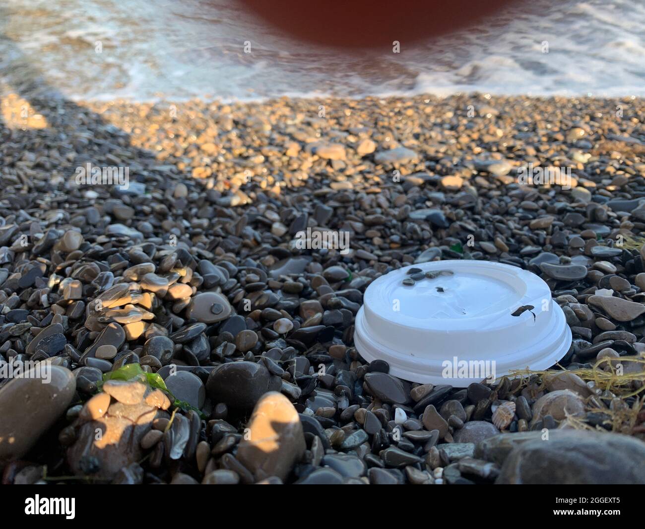 Plastic on the beach. Plastic pollution problem Stock Photo - Alamy
