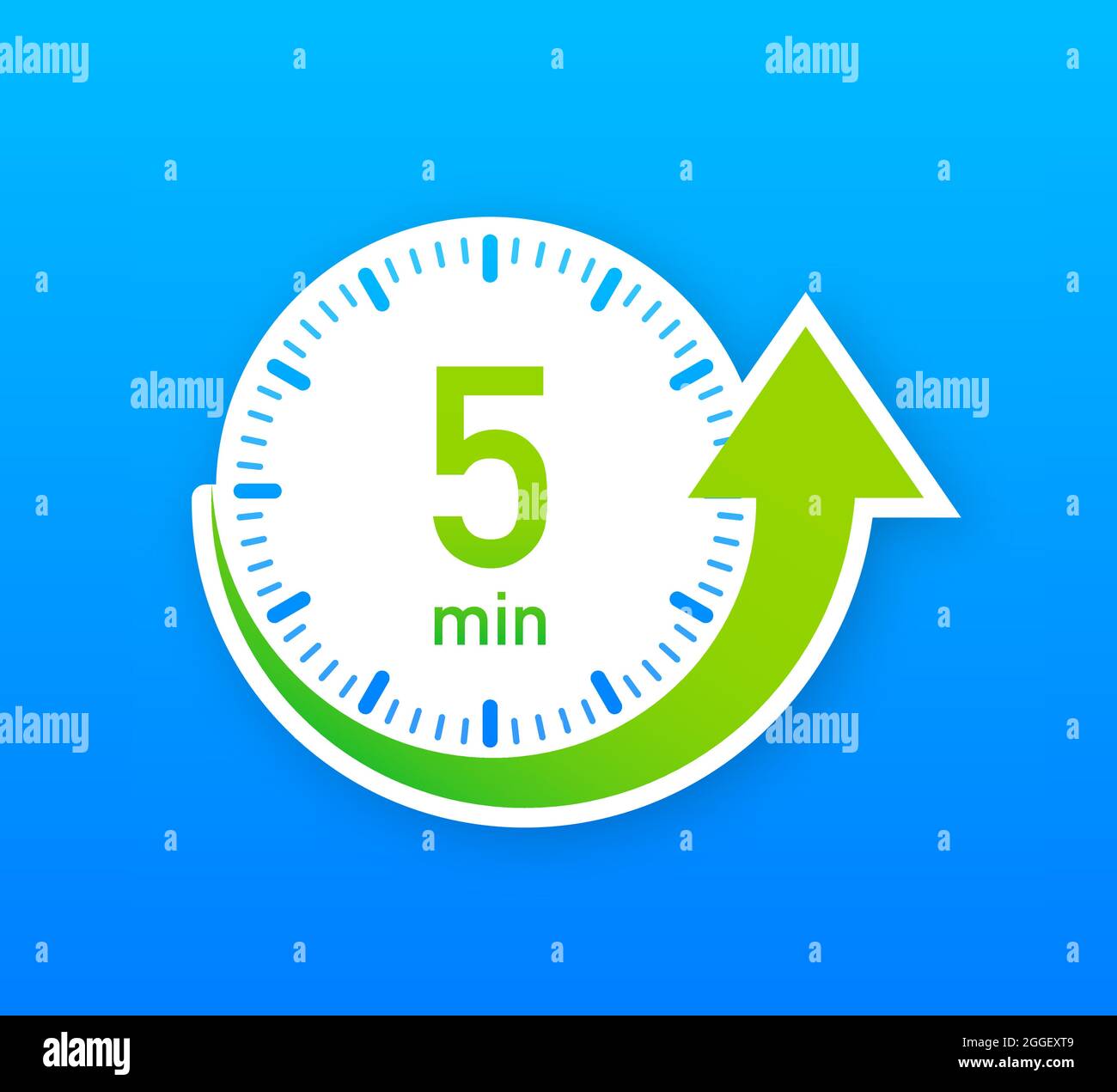 The 5 minutes, stopwatch vector icon. Stopwatch icon in flat style ...