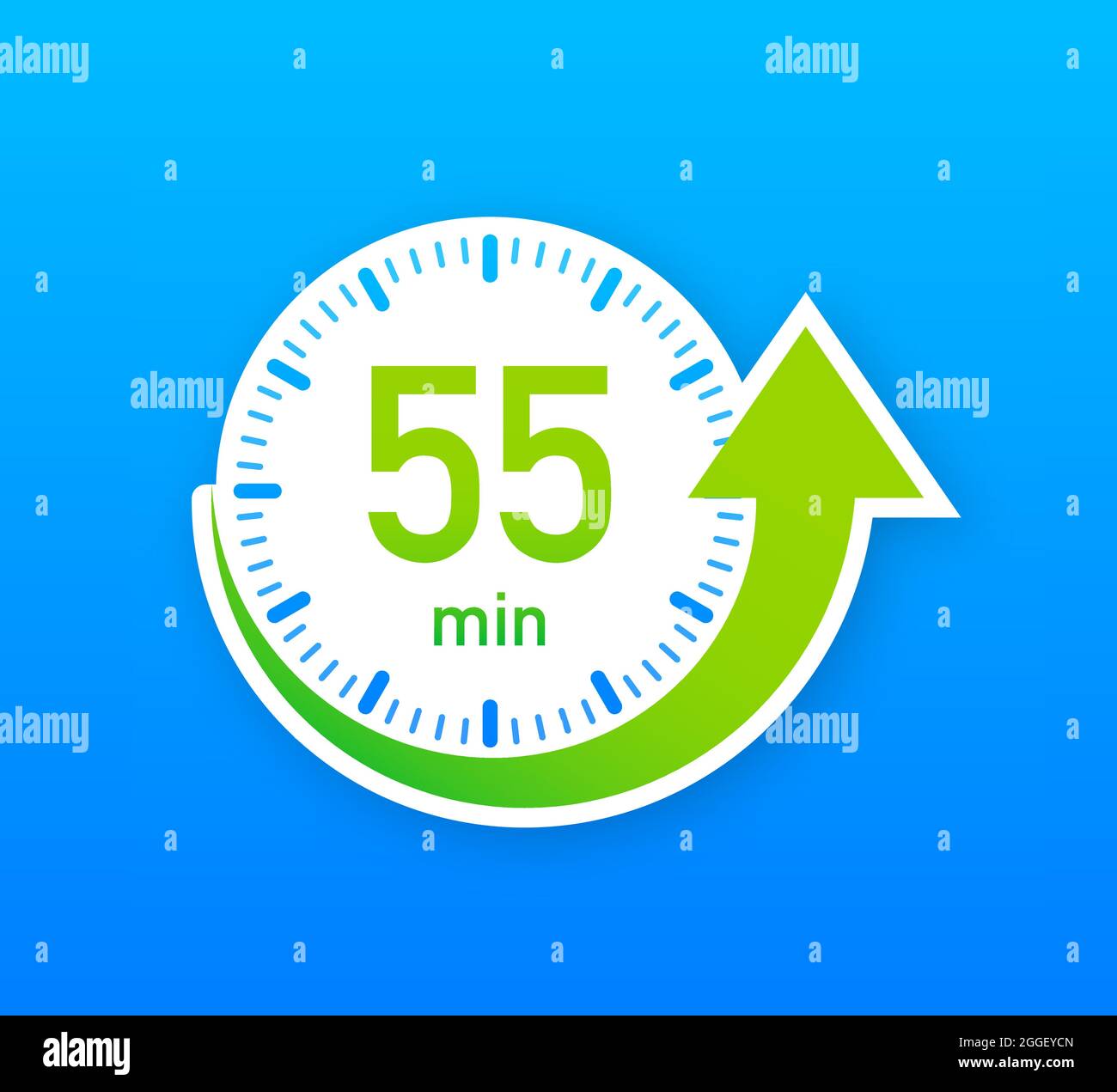 The 55 Minutes Stopwatch Vector Icon Stopwatch Icon In Flat Style