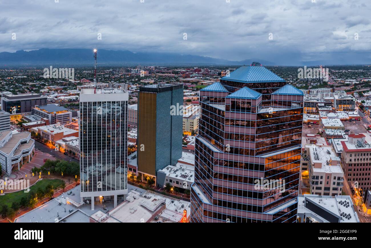 Aerial view of three highest buildings in Tucson Stock Photo - Alamy
