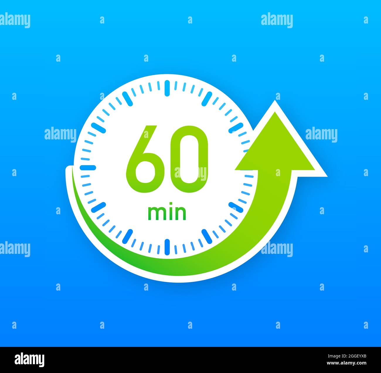 The 60 minutes, stopwatch vector icon. Stopwatch icon in flat style ...