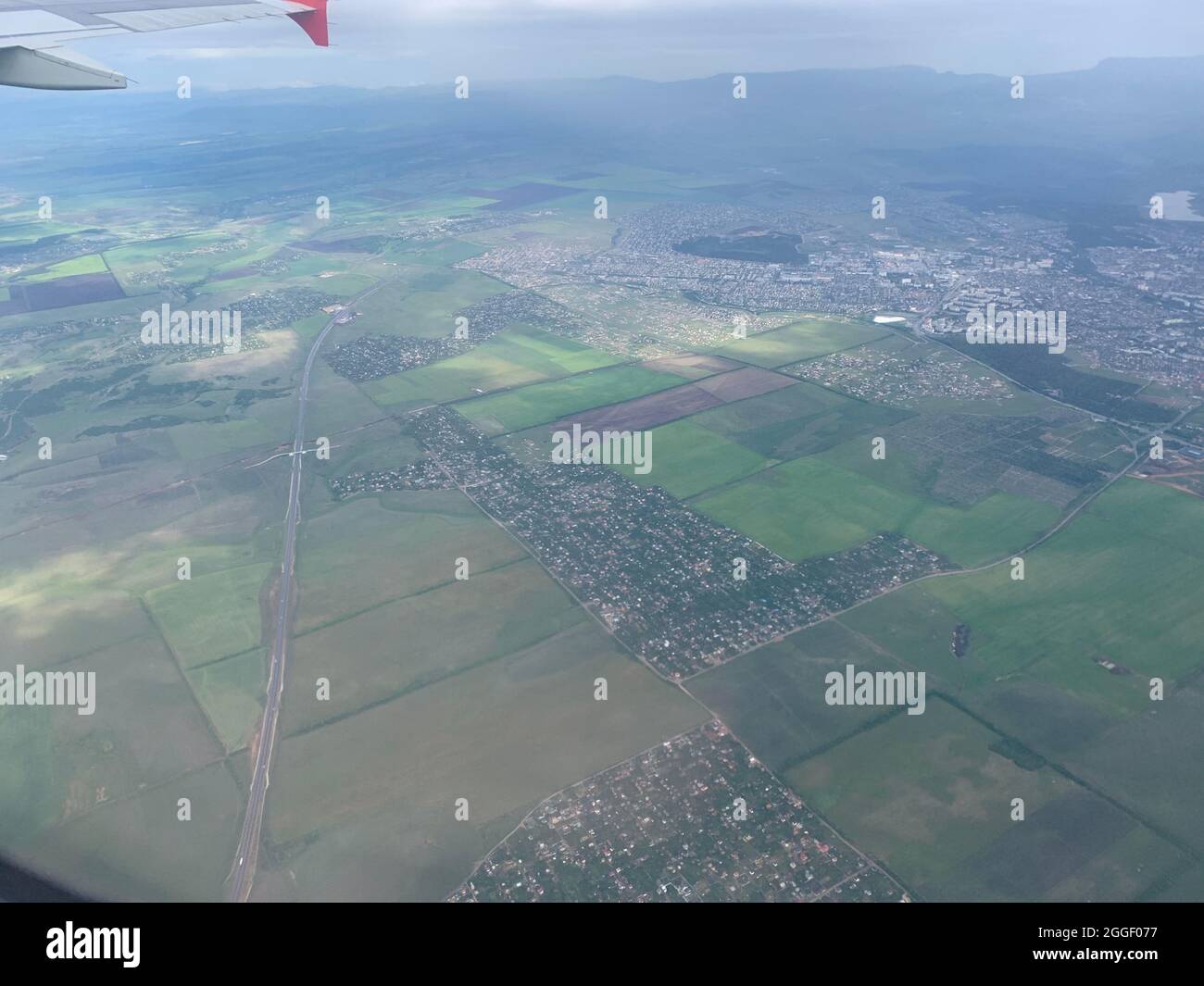 Aerial photo of Farmland. View from a plane Stock Photo - Alamy