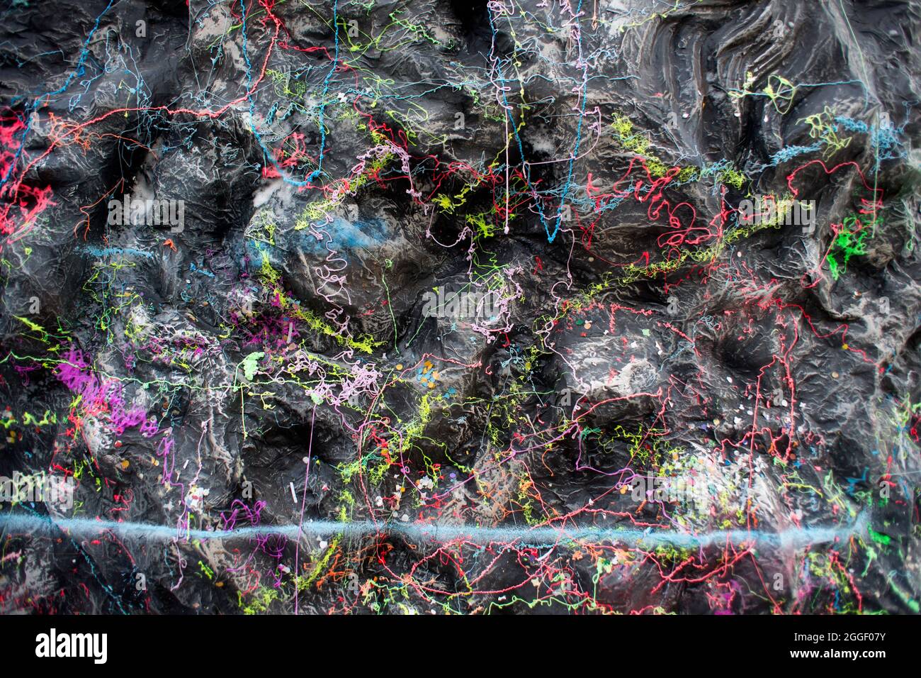 The colorful carnival stars on a black background Stock Photo - Alamy