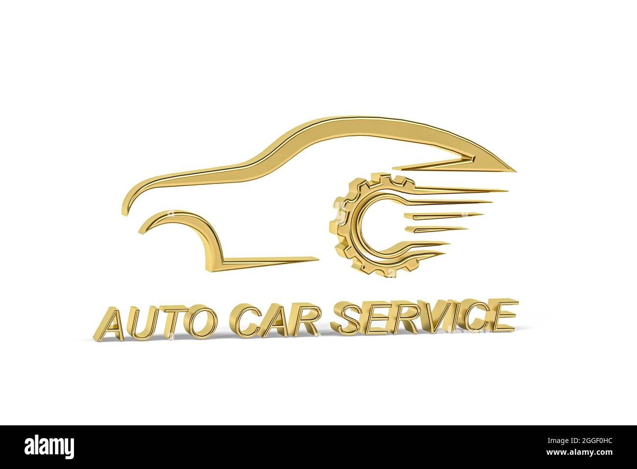Golden 3d car repair icon isolated on white background - 3D render ...