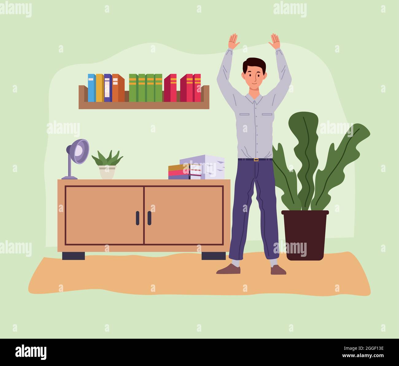 man young in active break Stock Vector Image & Art - Alamy