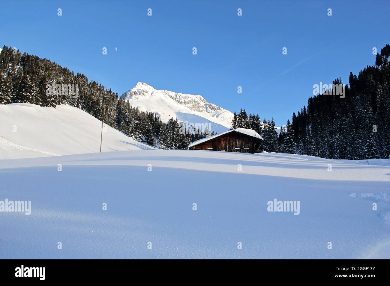 Winter Chalet House at the Mountains in Lech am Arlberg, Austrian Alps ...