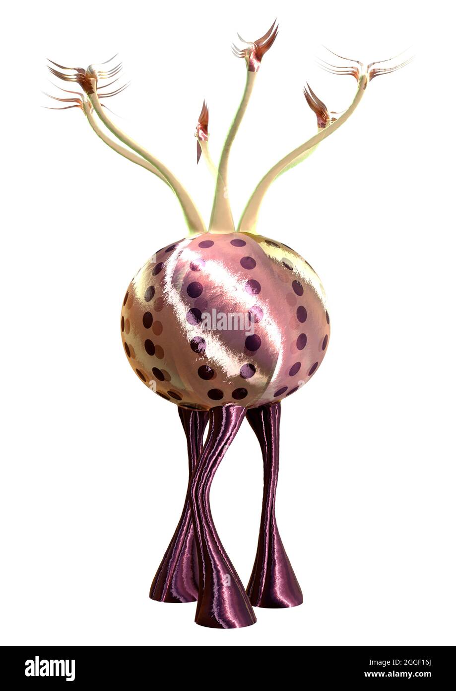 3D rendering of a fantasy alien plant isolated on white background ...
