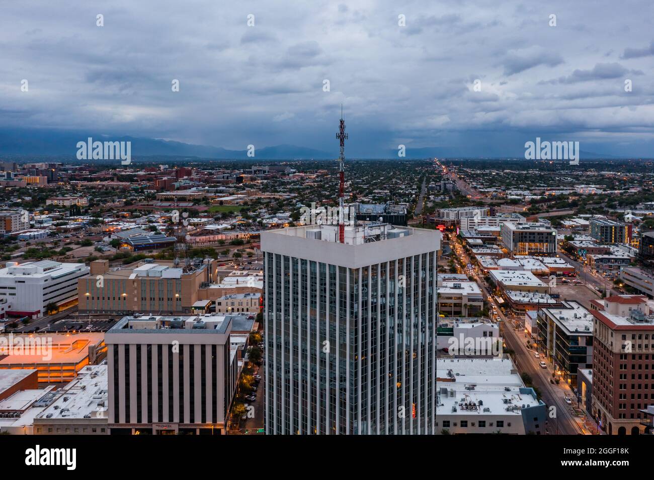 Drone view of Bank of America Plaza building, Tucson's second tallest ...
