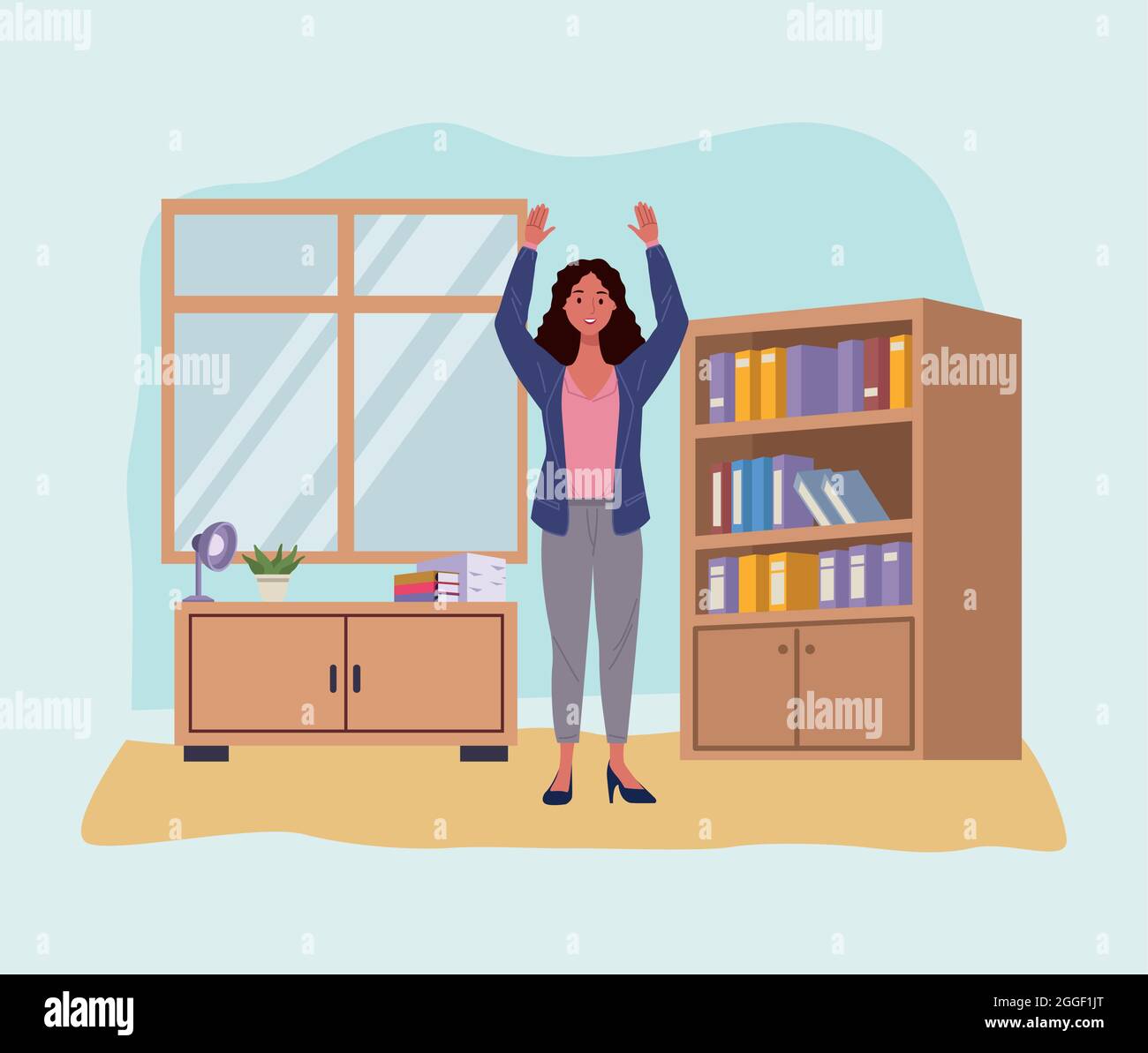 woman standing in active break Stock Vector Image & Art - Alamy