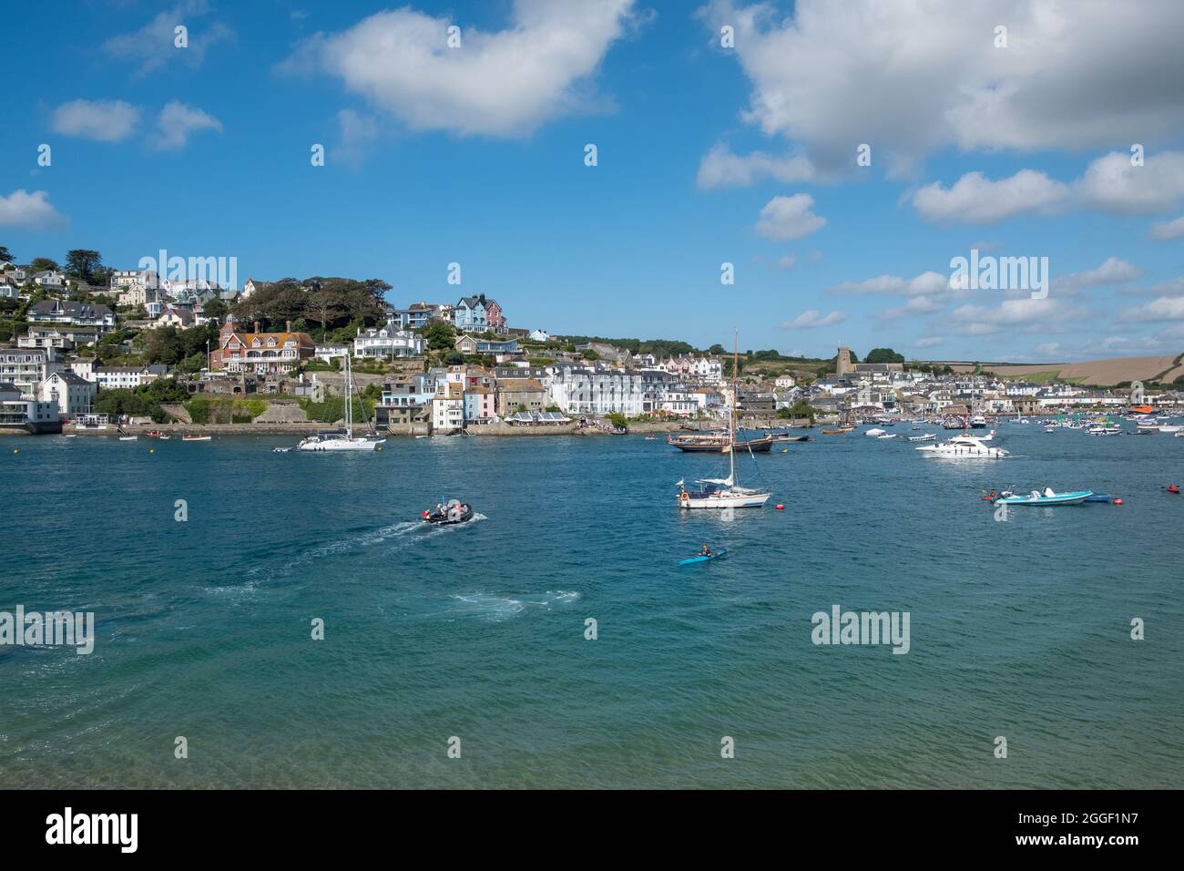 View of Salcombe town across the estuary from East Portlemouth Stock ...