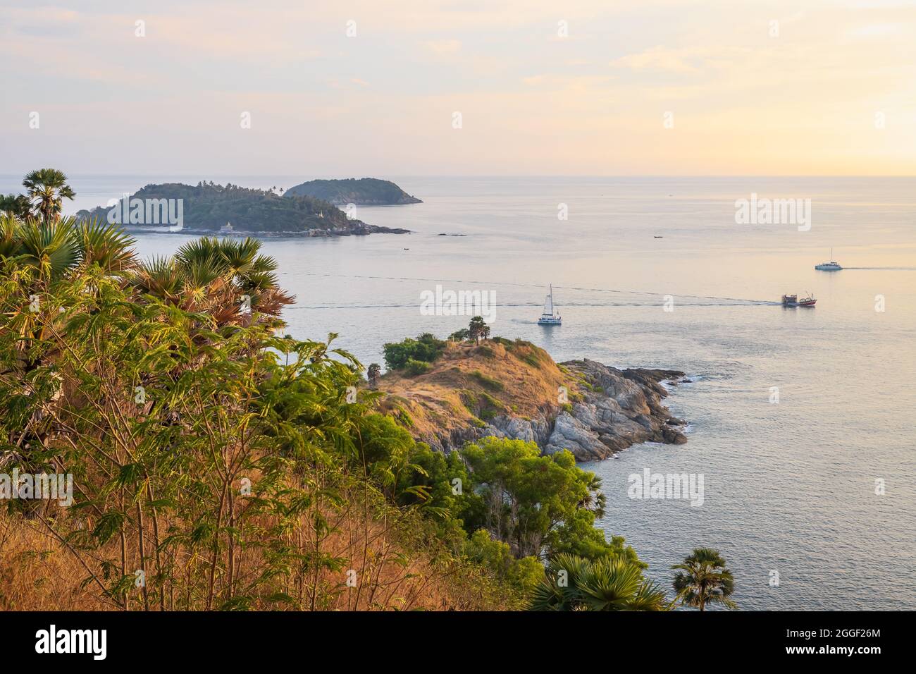 Laem Promthep Cape in Phuket, famous beautiful viewpoint and tou Stock ...