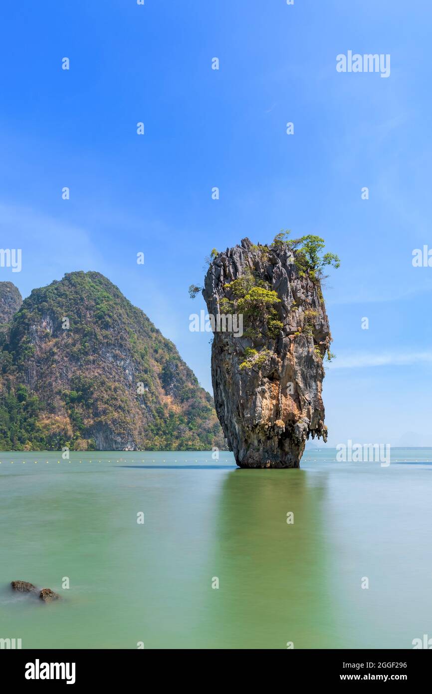 Khao Tapu or James Bond Island, the most famous tourist destinat Stock ...
