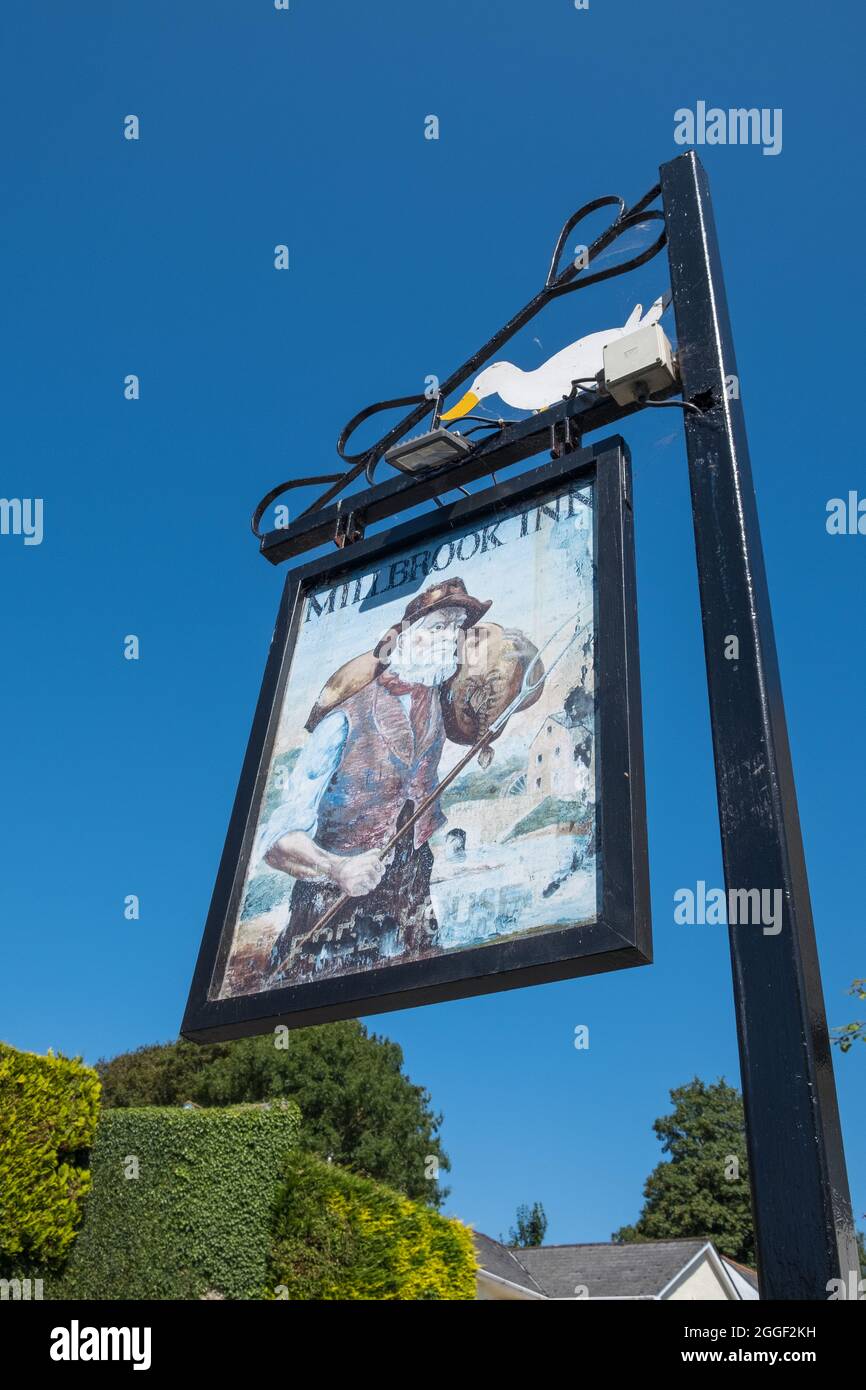 The Millbrook Inn pub in the pretty village of South Pool near Salcombe ...