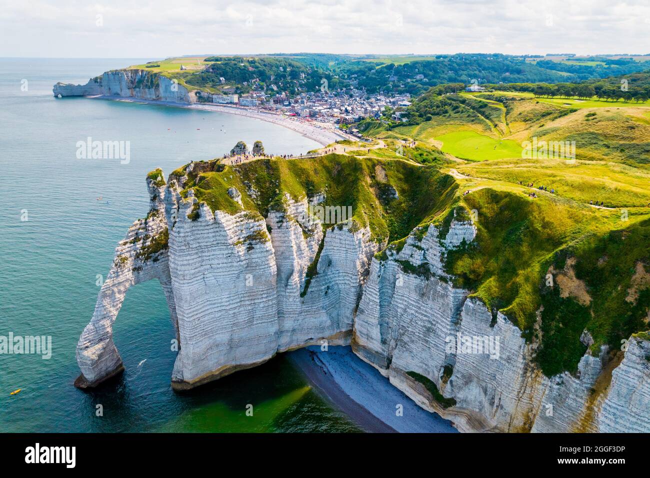Aerial shot of Etretat cliffs in Normandy, France Stock Photo - Alamy